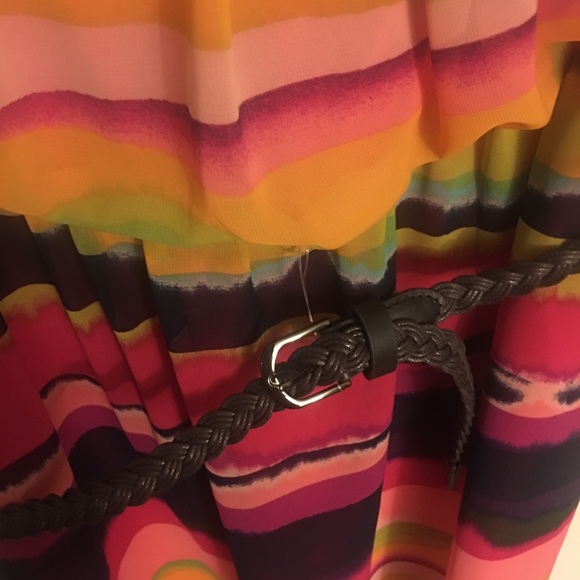 a.n.a | Dresses | Ana Hot Coral Stripe Dress | Poshmark